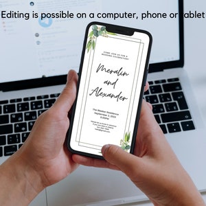 Electronic Invitation, Eucalyptus Wedding, Wedding Invitation, Digital ...