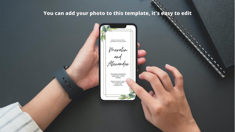 Electronic Invitation, Eucalyptus Wedding, Wedding Invitation, Digital ...