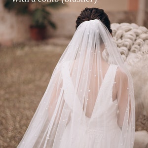 Pearl Wedding Veil Long White Veil Short Ivory Veil Bridal Veil One ...