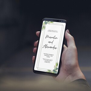 Electronic Invitation, Eucalyptus Wedding, Wedding Invitation, Digital ...