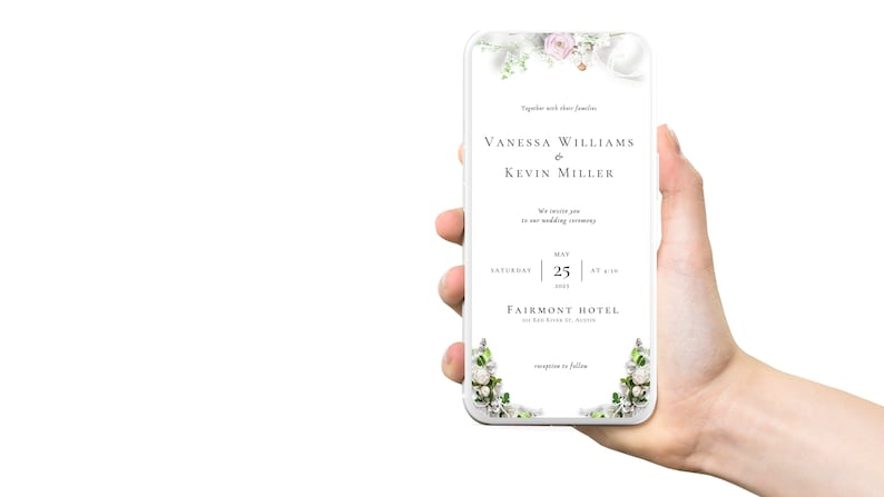 Wedding Invitation Electronic Invitation Digital Template - Etsy