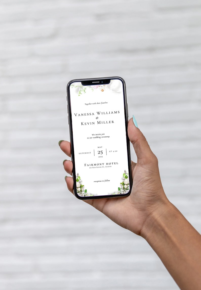 Wedding Invitation Electronic Invitation Digital Template - Etsy