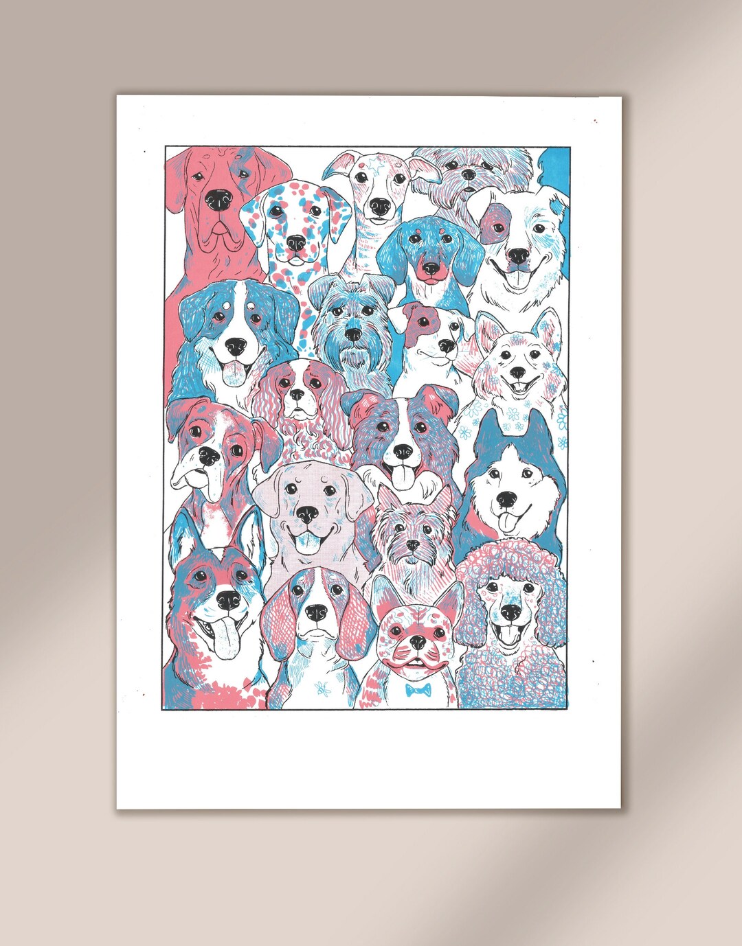 Dogs Screen Print - Etsy