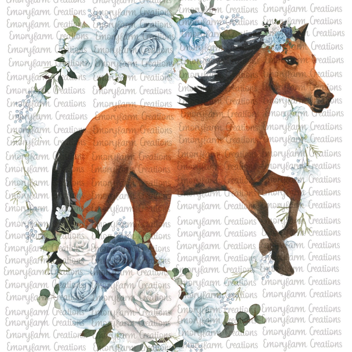 Blue Rose Horse| Digital Download| PNG Download| Instant Download - Etsy