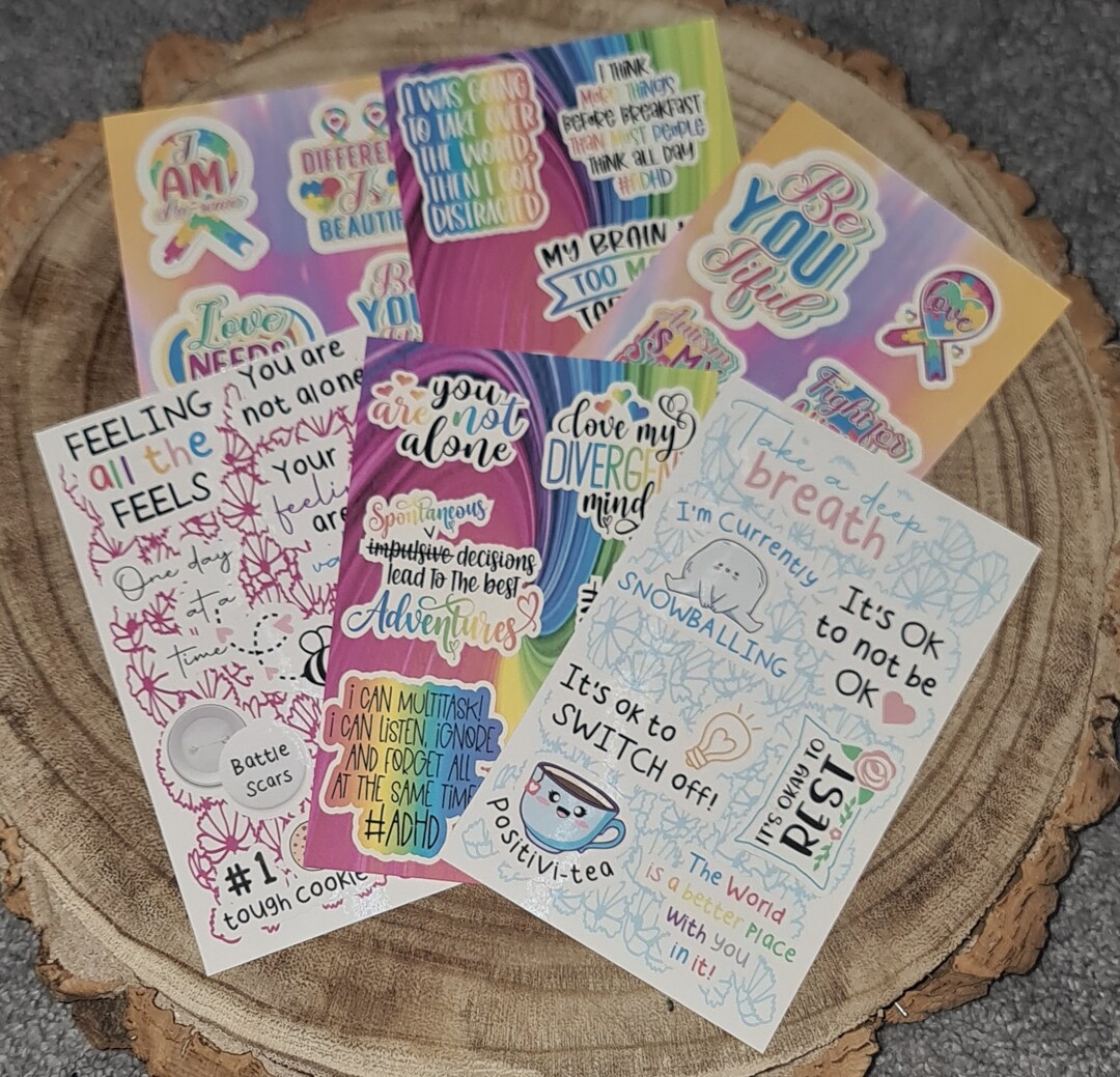 Mental Health, ASD, ADHD, Sticker Sheets, Wellbeing, Stickers - Etsy