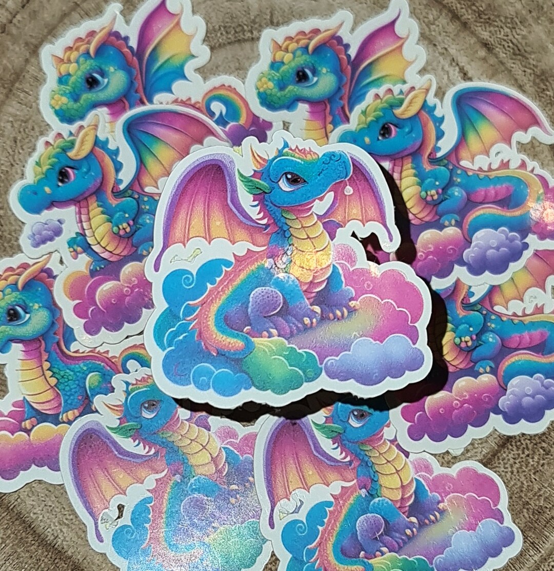 Book Dragon, Sticker, Rainbow, Dragon, Journal, Stickers, Dragons - Etsy