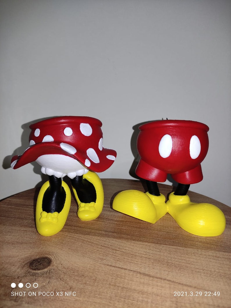 Mickey and Minnie Mouse Planter Pot - Etsy