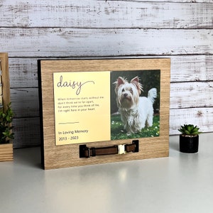 Pet Ashes & Keepsake Frame, Holds a Collar and Ashes, Pet Memorial ...