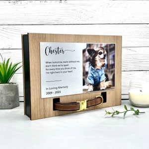 Pet Ashes & Keepsake Frame, Holds a Collar and Ashes, Pet Memorial ...