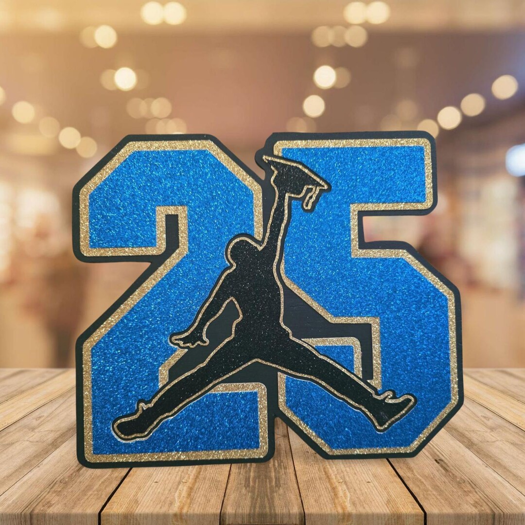Class of 2025 Jumpman Graduation Plaque | Glitter Cardstock Layered ...
