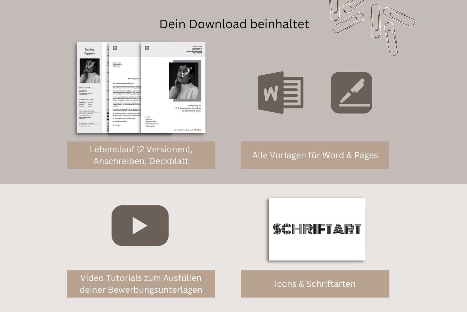 Application Template German Template CV 2x Cover Letter - Etsy