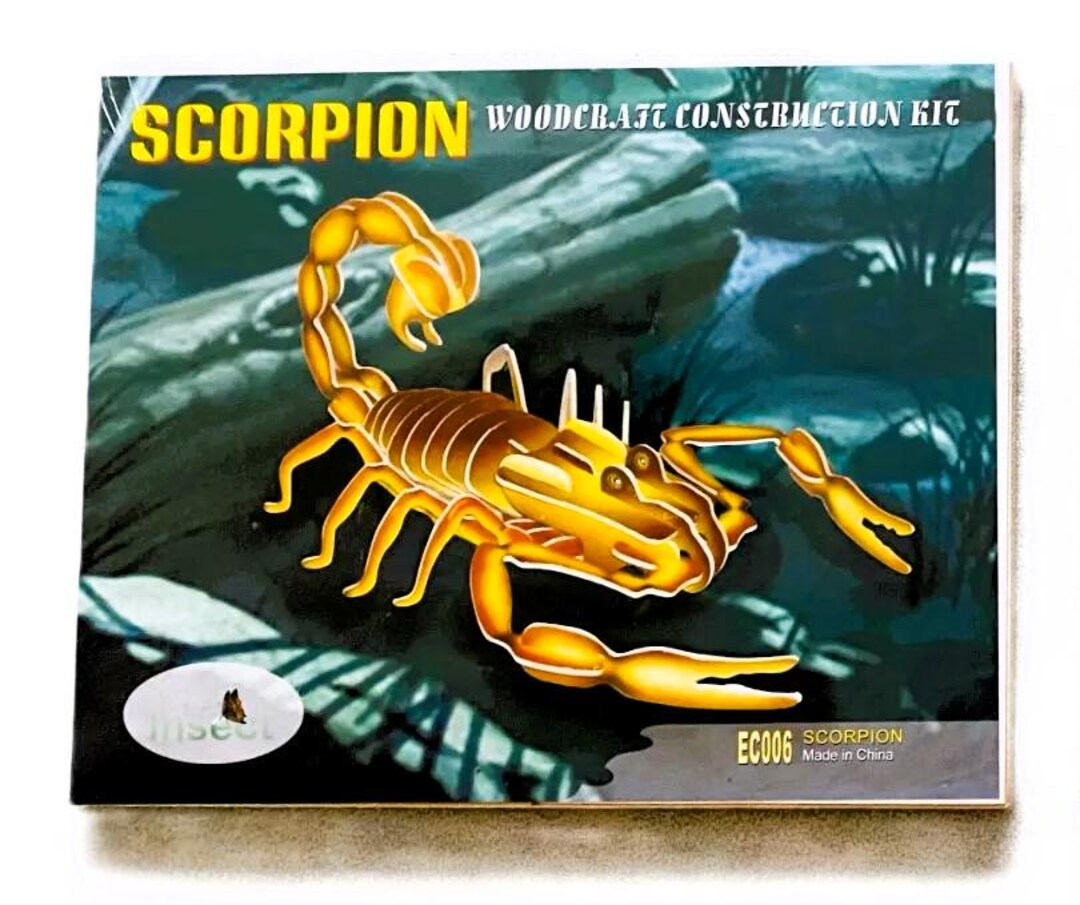 SCORPION Woodcraft Construction Kit - 3D Coloured Wooden Model Puzzle ...