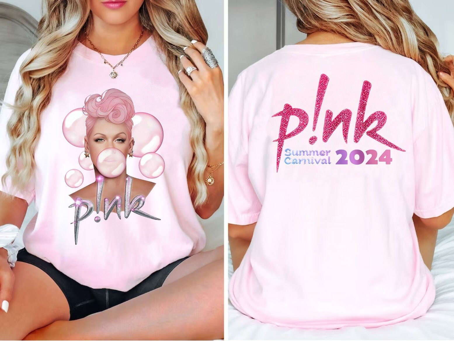 P!nk Pink Singer Summer Carnival 2024 Tour Shirt,Pink Fan Lovers Shirt ...