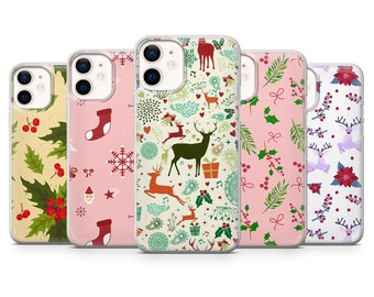 Christmas Phone Case X-mas Cover for iPhone 7, 8, XS, XR, 11 Pro, 12 ...