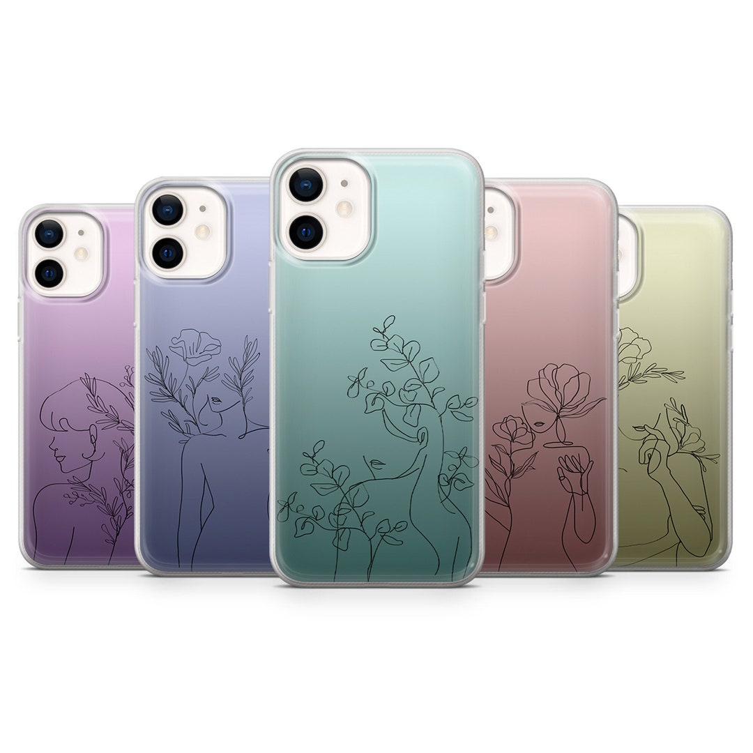 Line Art Phone Case Line Drawing Cover for iPhone 13, 12, XR, XS, 8+,7 ...