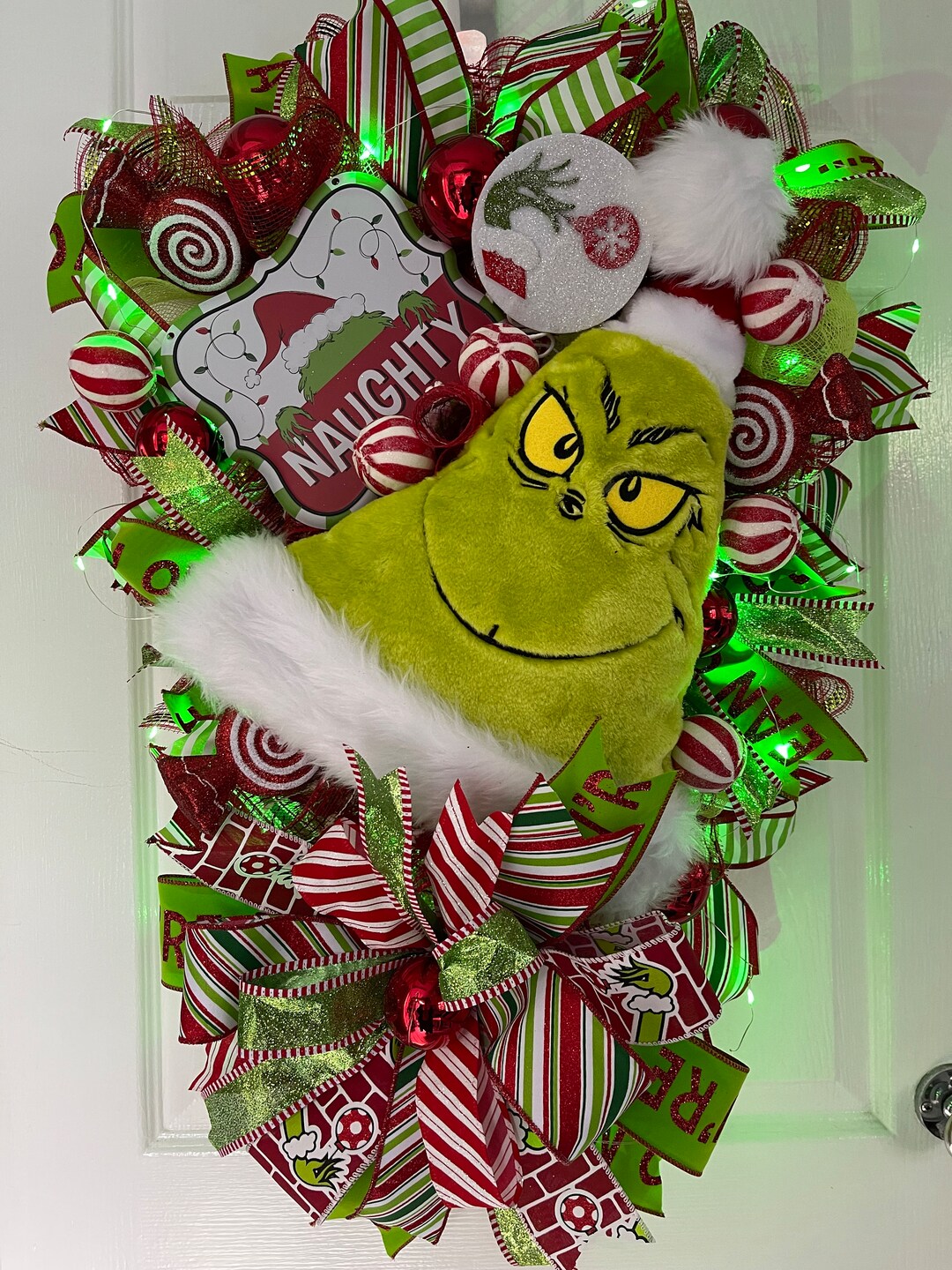 Extra Large Grinch Themed Wreath - Etsy