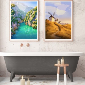 Spain Map Original Poster - Etsy