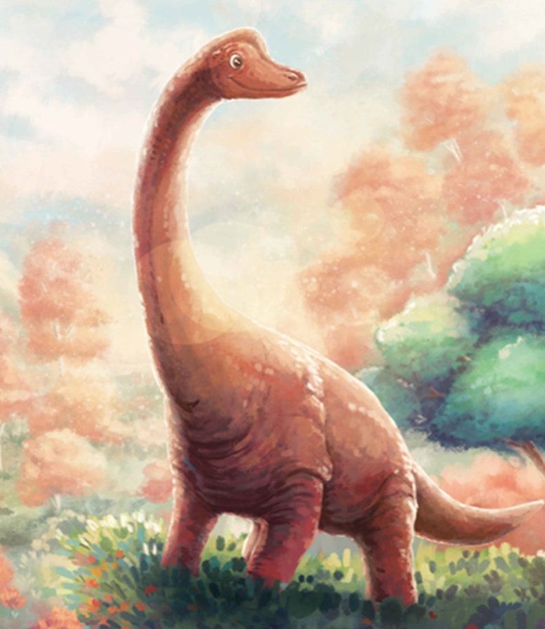 Brachiosaurus Dinosaurs Child Poster, Kids Wall Art, Educational Poster ...