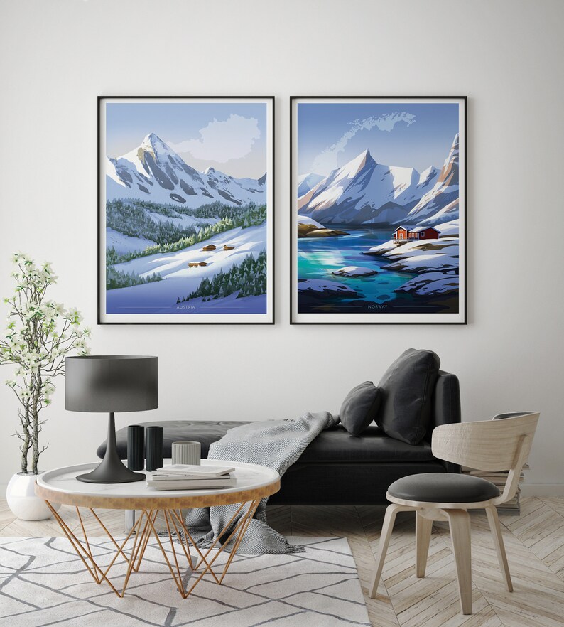 Norway Map Original Poster - Etsy