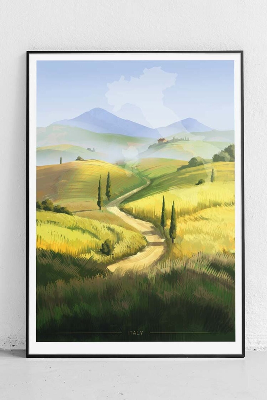 Italy Map Original Poster - Etsy