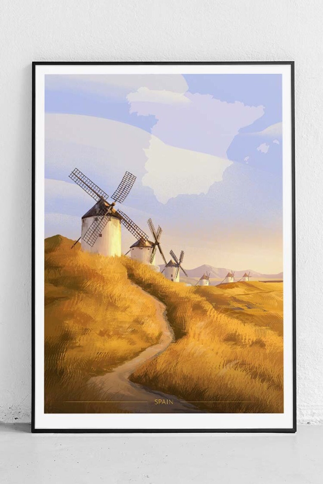 Spain Map Original Poster - Etsy