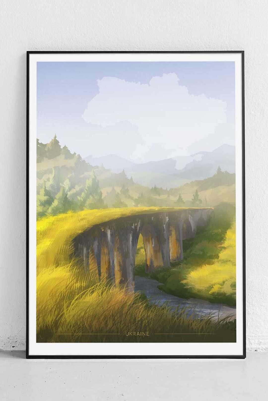 Ukraine Map Original Poster - Etsy