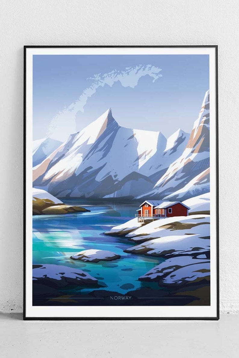 Norway Map Original Poster - Etsy