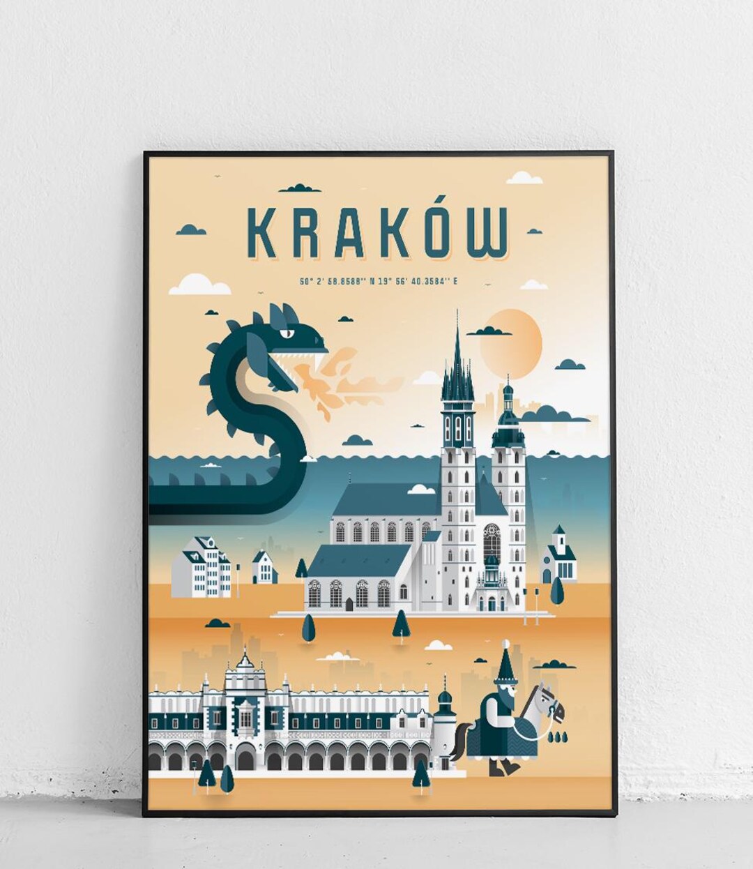 Krakow City Poster, Krakow Wall Art, Krakau Poster - Etsy