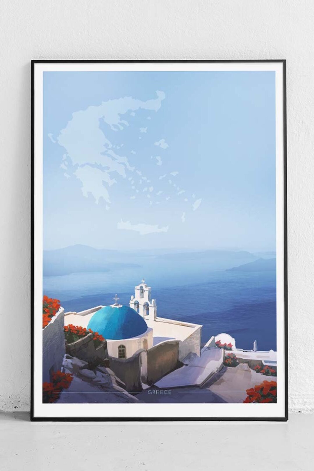 Greece Map Original Poster - Etsy