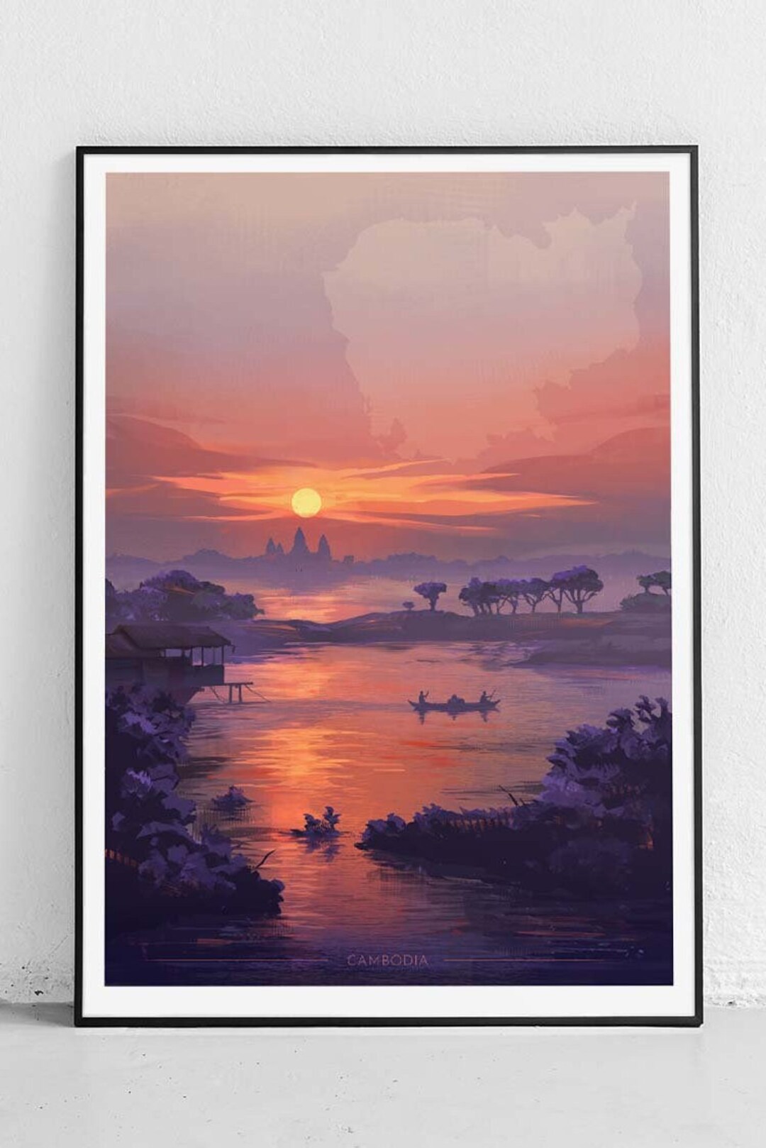 Cambodia Map Original Poster - Etsy