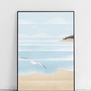 Bałtyk Original Poster, Poland Wall Art, Polen Poster, Baltic Sea ...