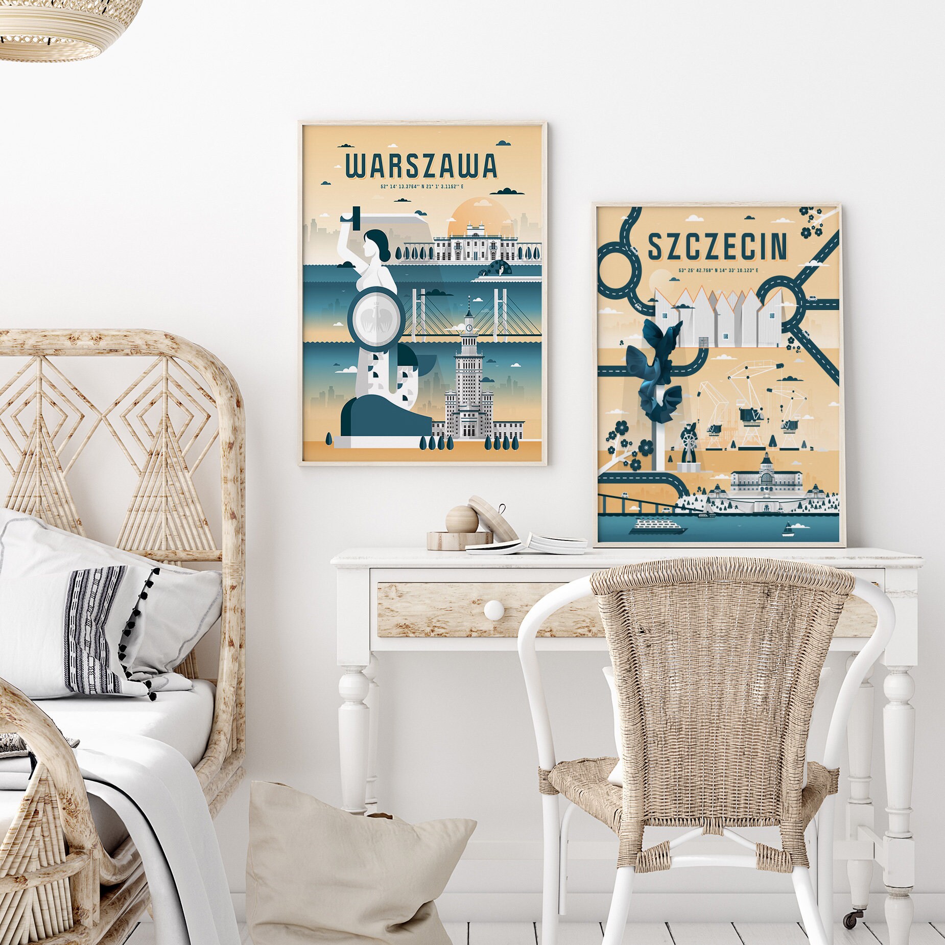 Warsaw City Poster, Warsaw Wall Art, Warschau Poster - Etsy