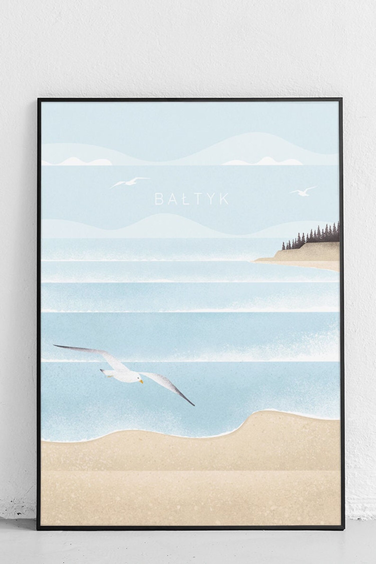Bałtyk Original Poster, Poland Wall Art, Polen Poster, Baltic Sea ...