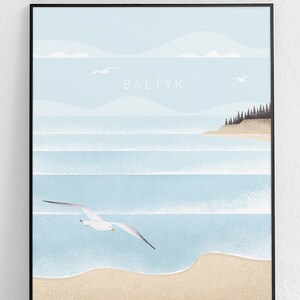 Bałtyk Original Poster, Poland Wall Art, Polen Poster, Baltic Sea ...