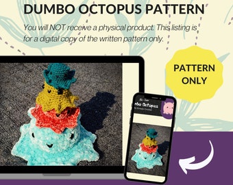 Crochet Pattern - Dumbo Octopus With 2 Tentacle Options | Fuwa Fuwa ...
