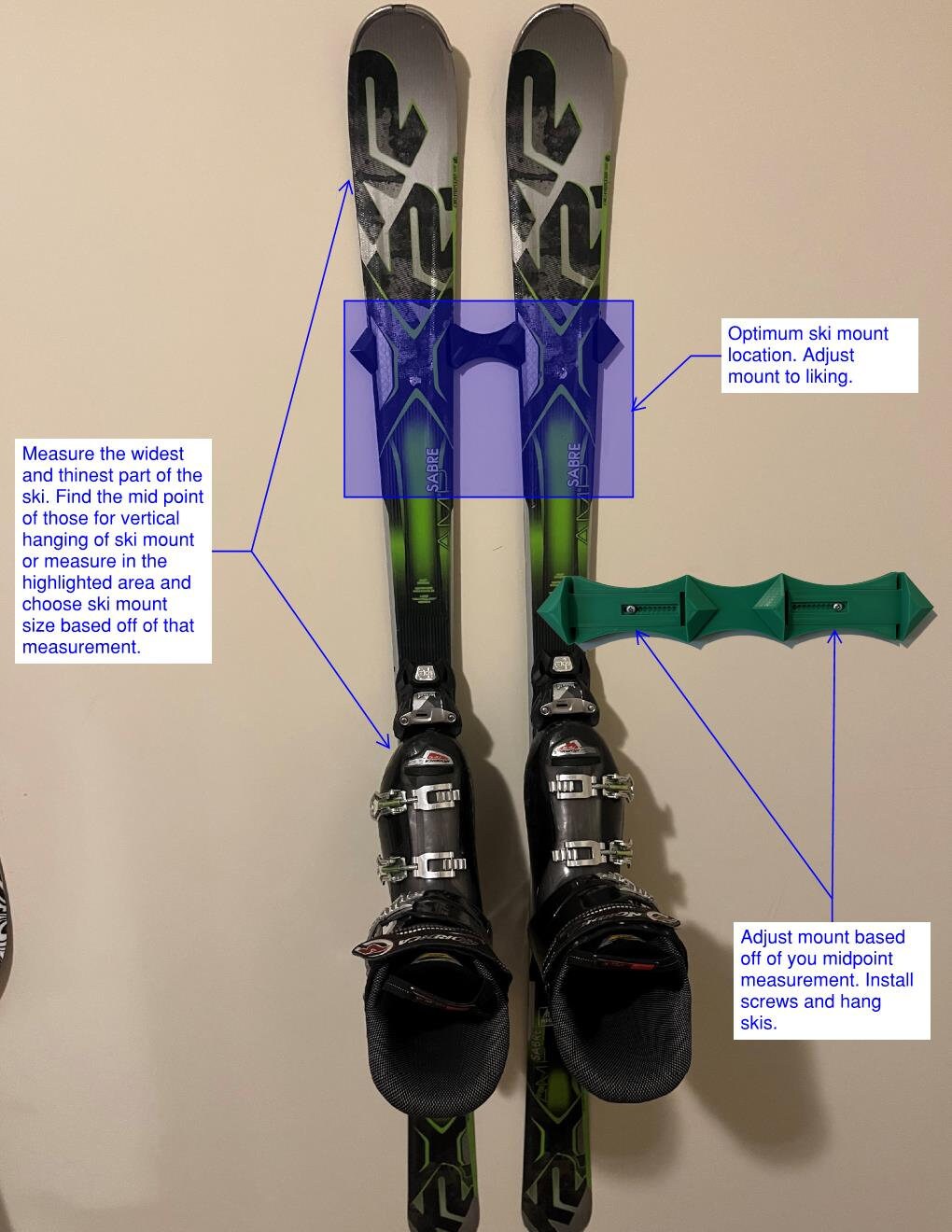 Adjustable Ski Wall Mount - Etsy