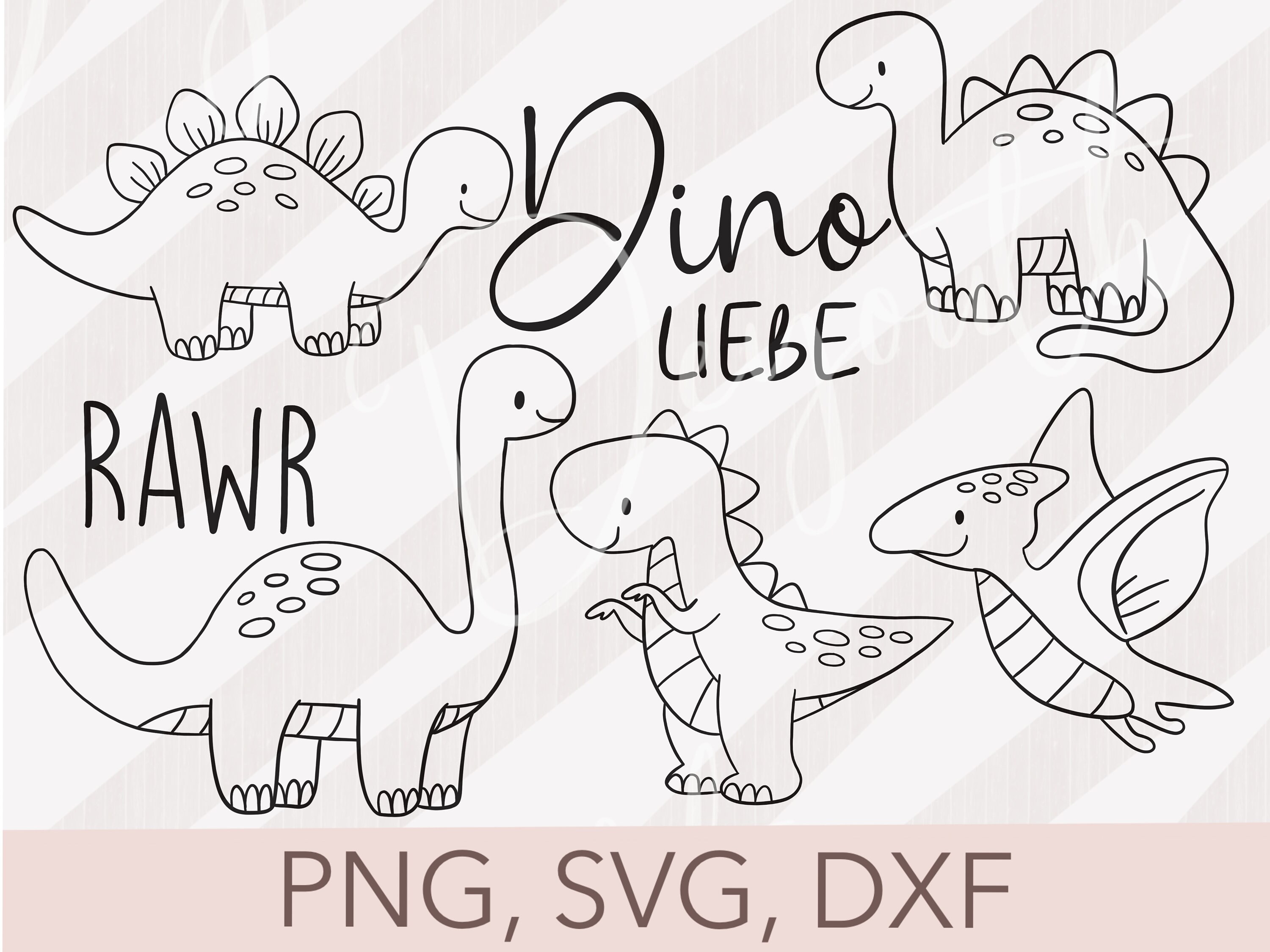 Plotter File Kids Dino Set PNG/ SVG/ DXF Dinosaurio T Rex - Etsy México