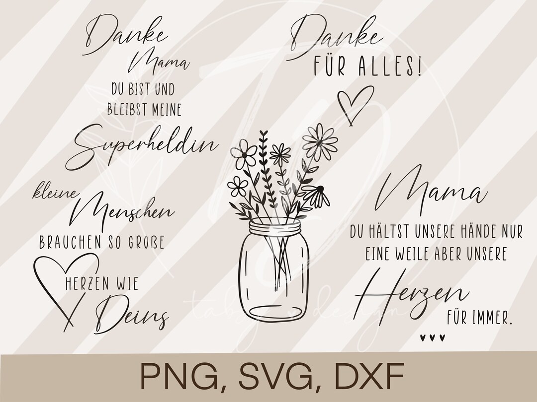 Plotterdatei Sprüche- Bundle 2 Muttertag Mama Cricut Silhouette plotten Design SVG/ PNG/ DXF ...