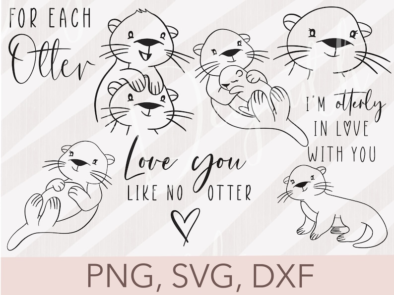Plotterdatei Otter Bundle/ Kinder Set-PNG/ SVG/ DXF Otter/ - Etsy.de