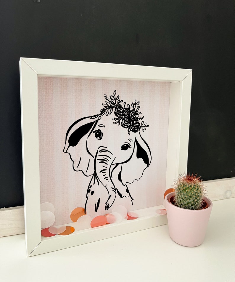 Plotterdatei Kinder Baby Elefant mit Blumenkranz PNG/ SVG/ DXF - Etsy.de