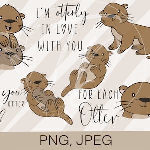 Plotter File Otter Bundle/ Kids Set-png/ SVG/ DXF Otter/ Download for ...