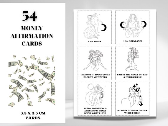 54 Printable Money Affirmation Cards Manifestation - Etsy