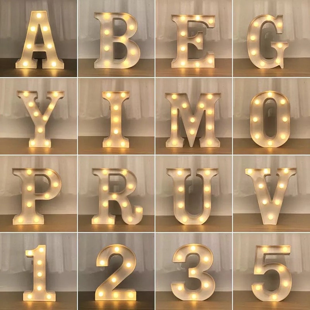 Alphabet Letter LED Lights and Luminous Number Lamp - Etsy