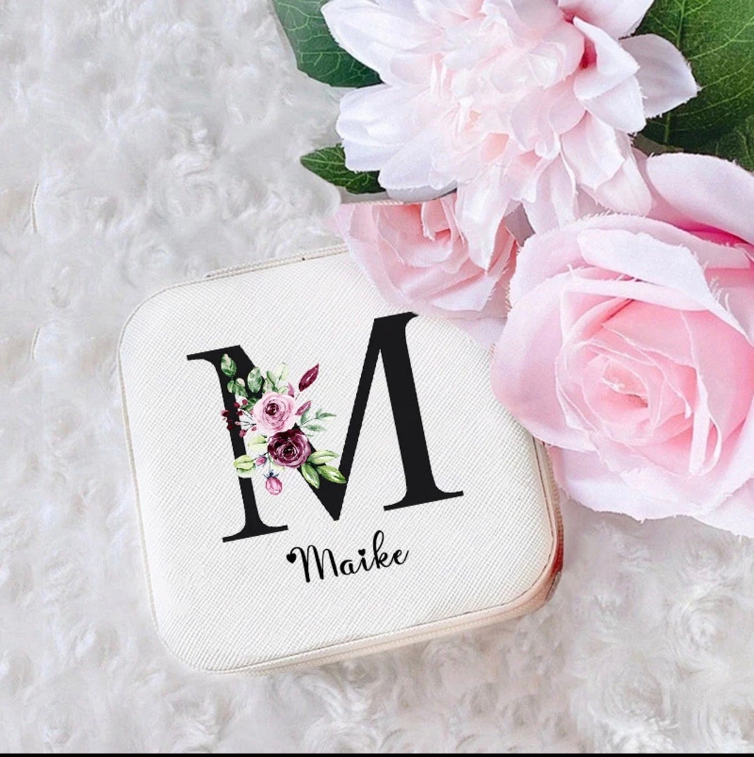 Custom Personalized Initial Letter With Name Jewelry Case - Etsy