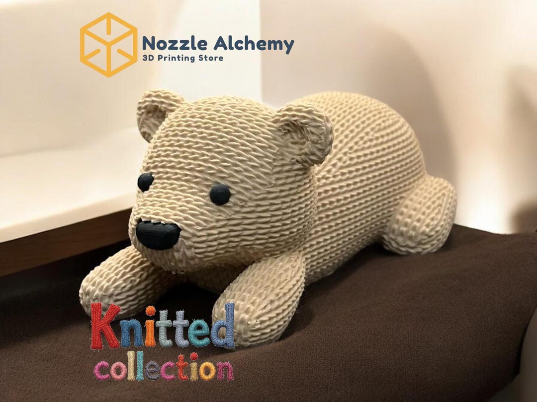 Adorable 3D Printed Knitted Teddy Bear – Cute & Cosy Gift or Decor - Etsy