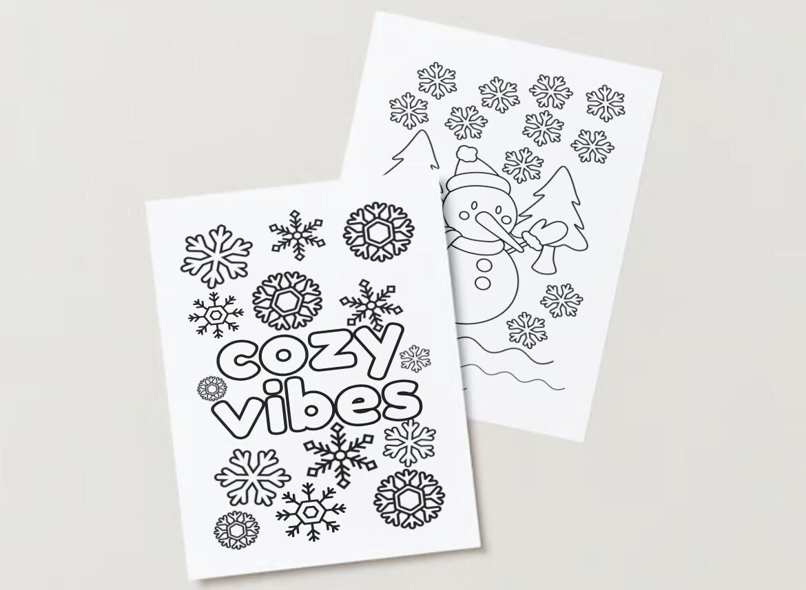 Snow Day Coloring Pages - Etsy