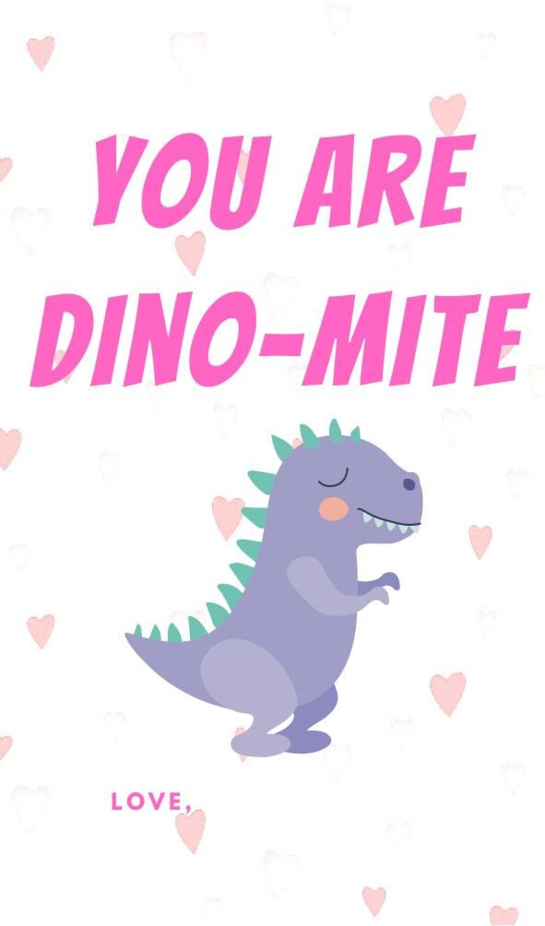 You Are DINO MITE Valentine's Day Card - Etsy