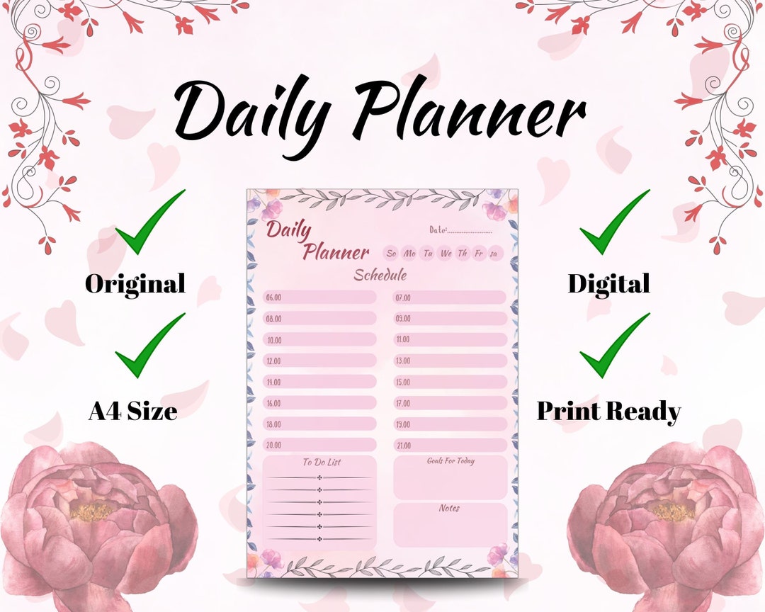 Floral Digital Planner, Printable Planner, Daily Journal for Kids - Etsy