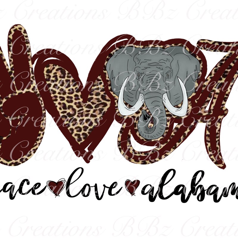 Peace Love Alabama Svg - Etsy