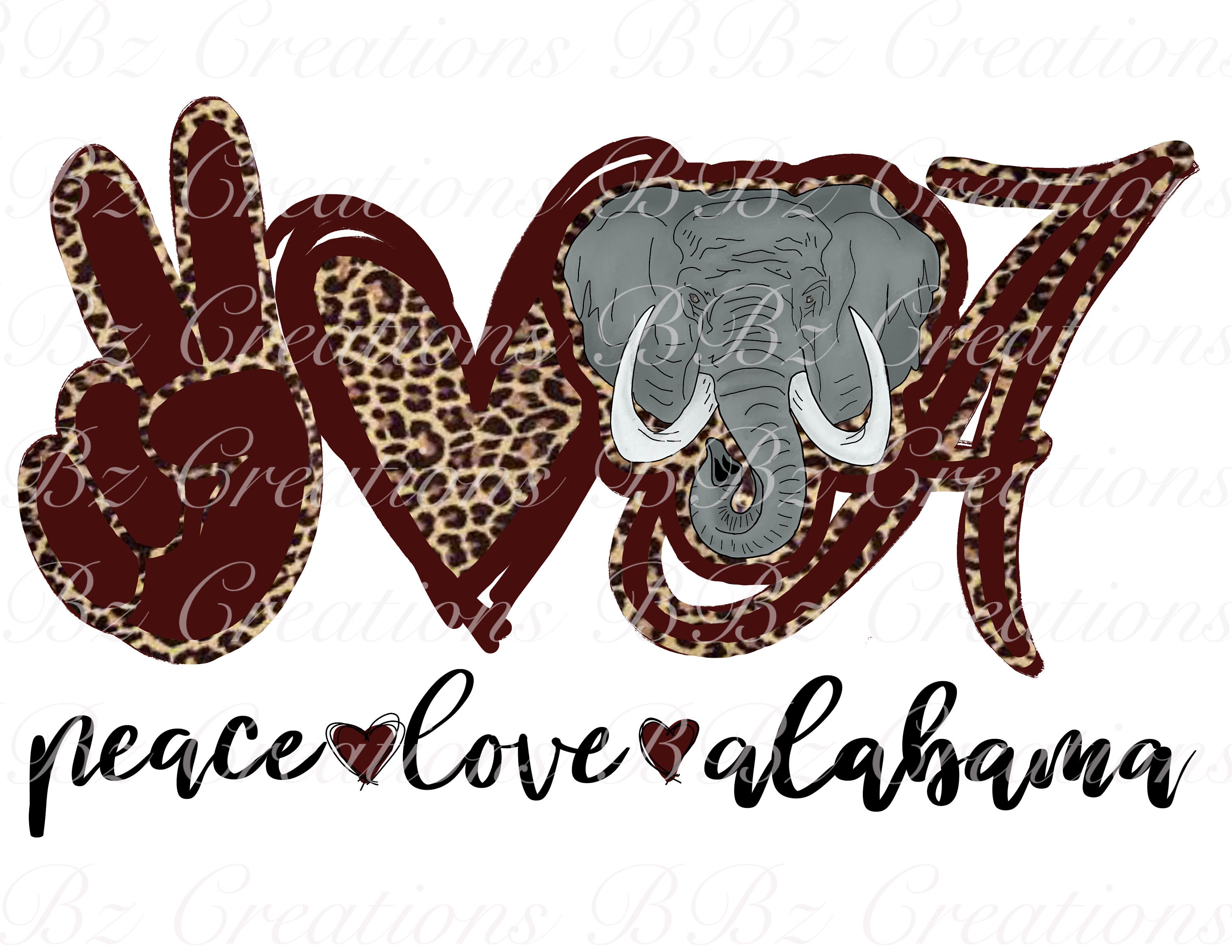 Peace Love Alabamadigital PNG - Etsy
